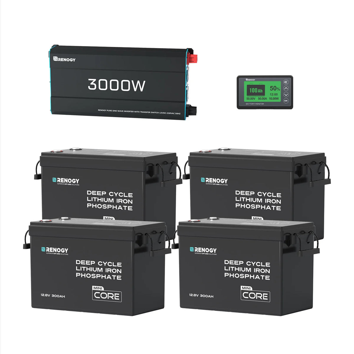 15.36kWh Off-Grid Power Kit | 3000W Inverter, 60A MPPT | Renogy UK